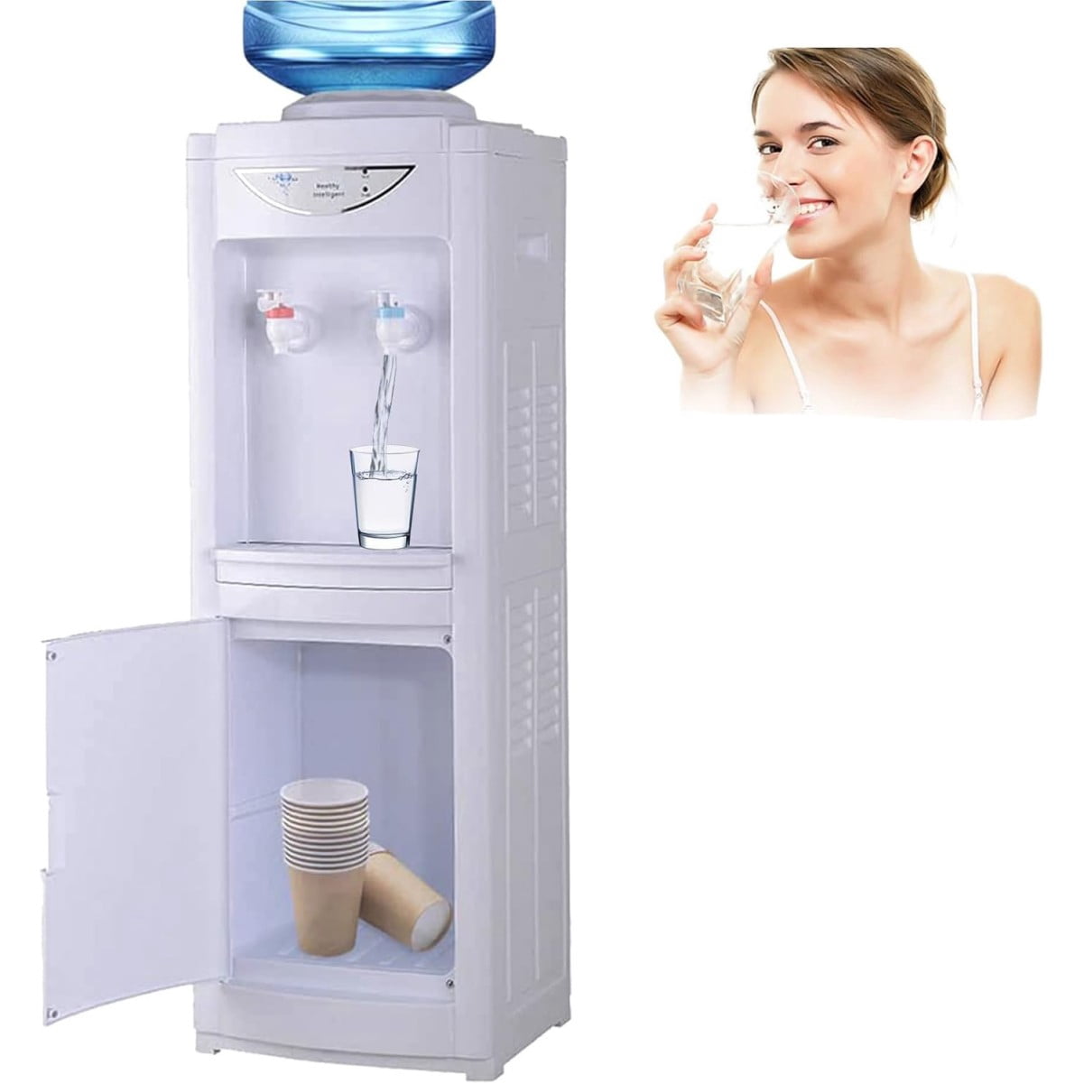 5 Gallon Hot & Cold Water Dispenses Water Cooler Dispenser Top Loading ...