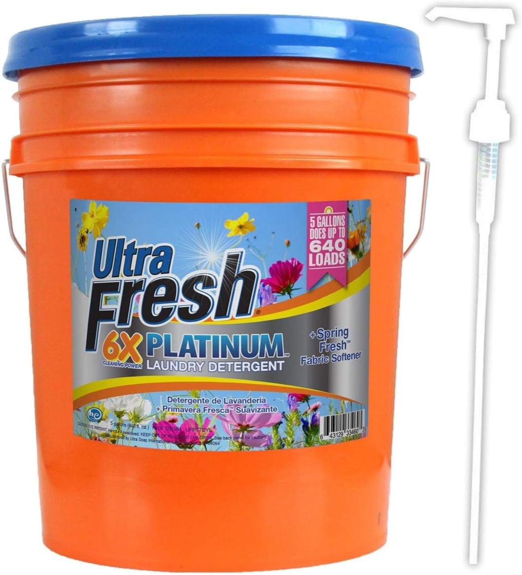 5 Gallon Liquid Laundry Detergent Washing Soap with Spring Fresh Fabric ...