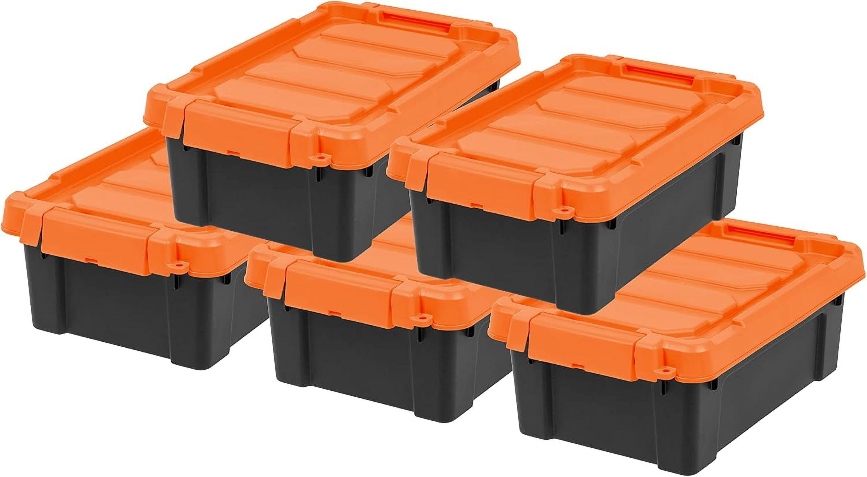 5 Gallon Lockable Storage Bins with Lids, 6 Pack - Made in USA, Heavy ...