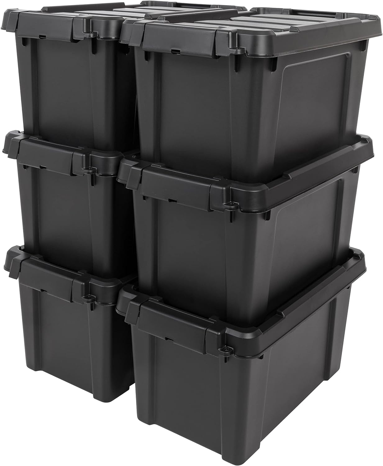 5 Gallon Lockable Storage Bins with Lids, 6 Pack - Made in USA, Heavy ...