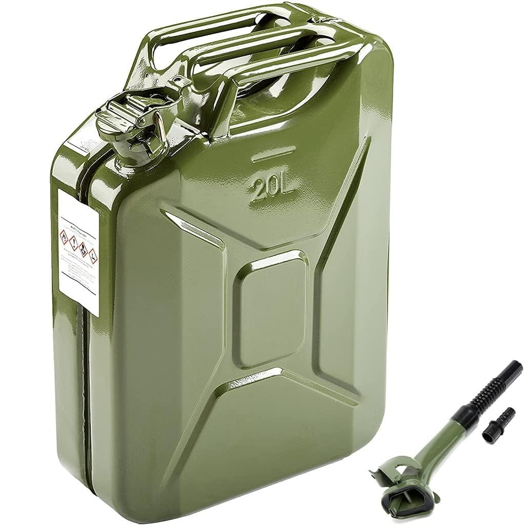 5 Gallon Metal Container With Spout And Handle Trucks Cars Motorcycle Equipment Jerry Fuel Can ...