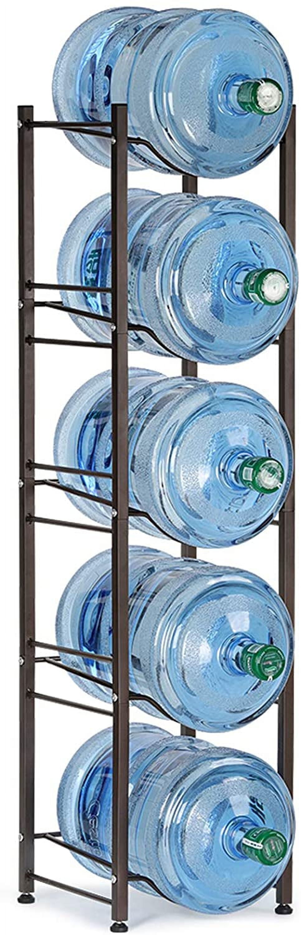 5 Gallon Metal Water Jug Holder Storage Rack, 5 Tiers, Dark Brown ...