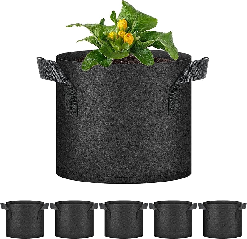 5 Gallon Plant Grow Bags, Tomoato Planter Pots with Handles, Aeration ...
