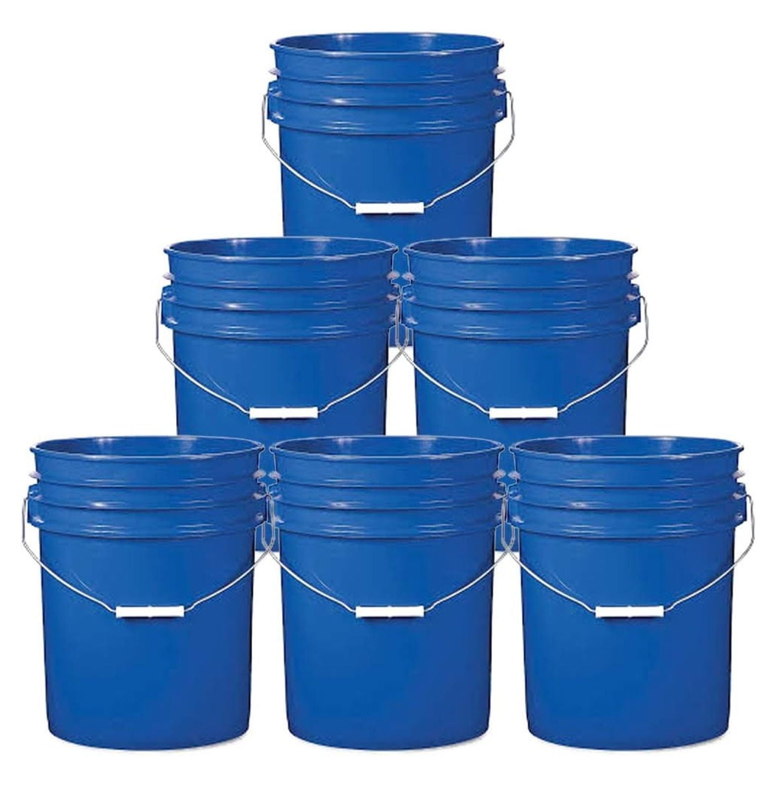5 Gallon Plastic Buckets Six (6) Pack,Blue - Walmart.com