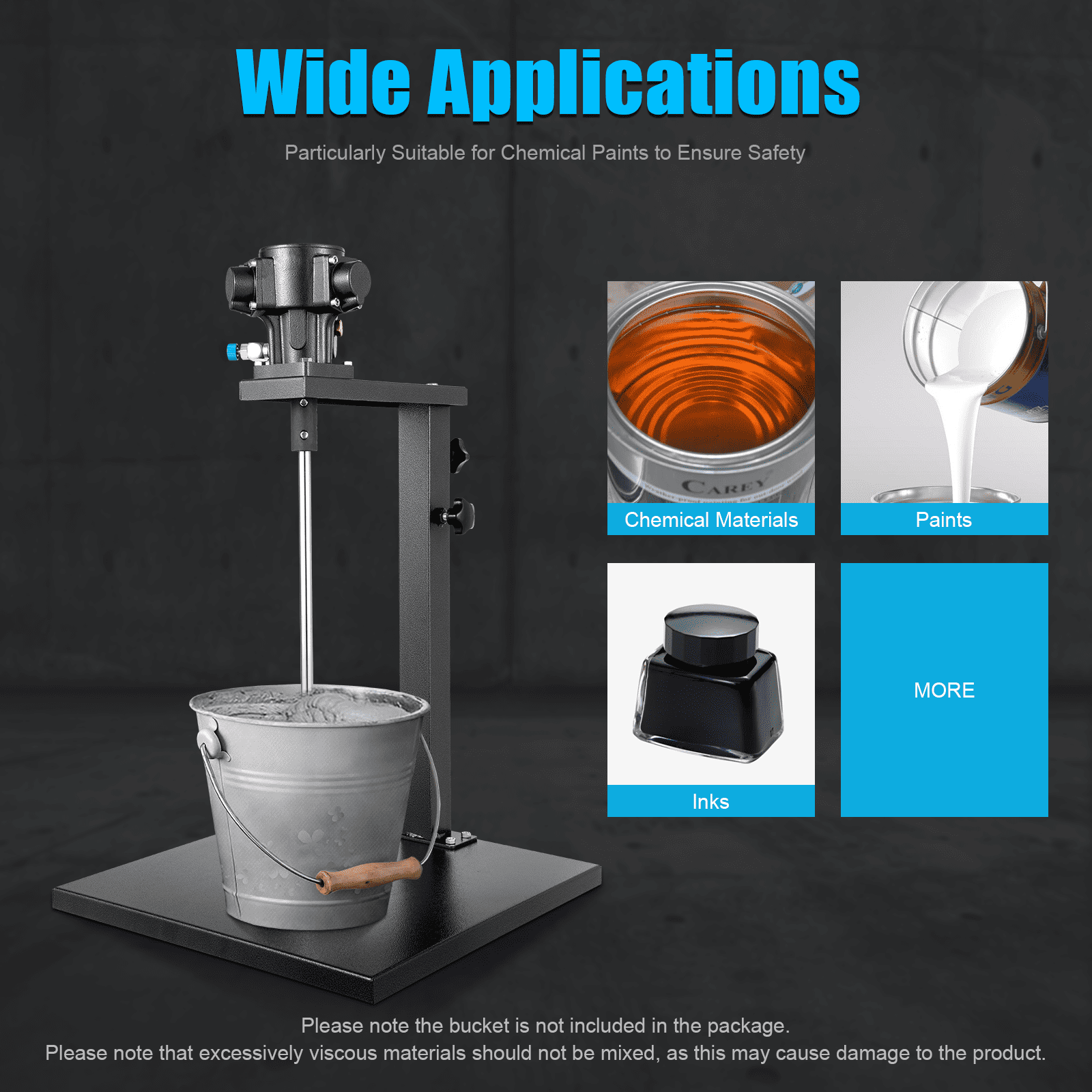 5 Gallon Pneumatic Paint Coatings Mixing Machine Ink Blender Glue ...