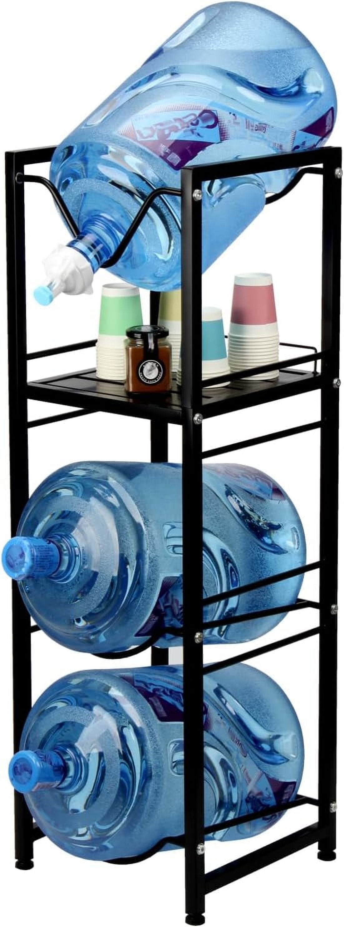 5 Gallon Pour Jug Holder for 3 Bottles with Spigot Storage Shelf, 4 ...