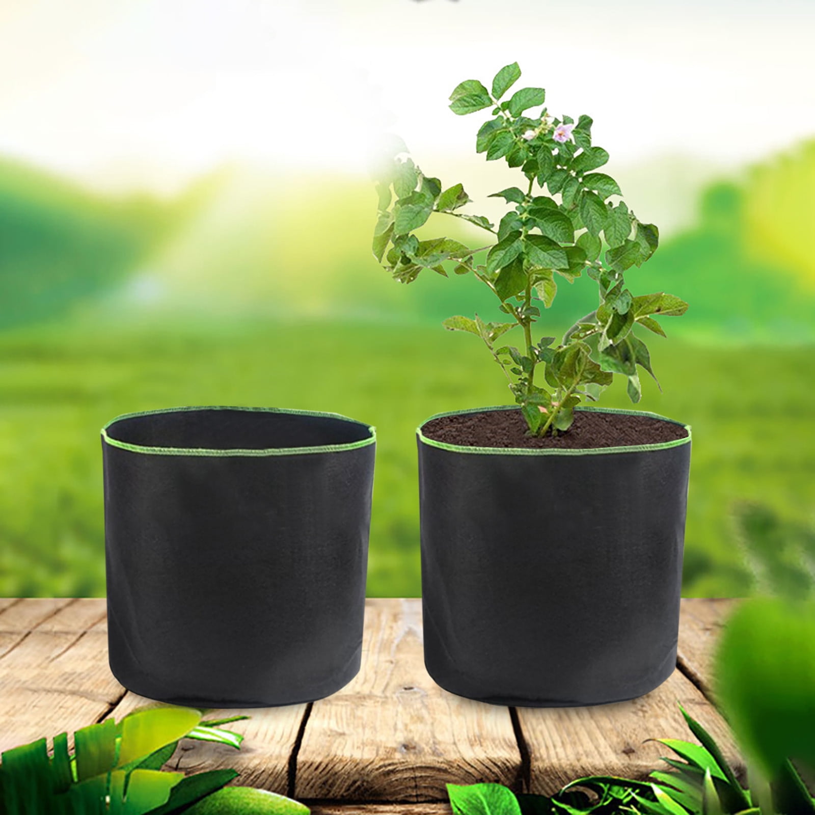 5-Gallon Reusable Plant Growing Bags, 10-Pack Breathable Non-Woven ...