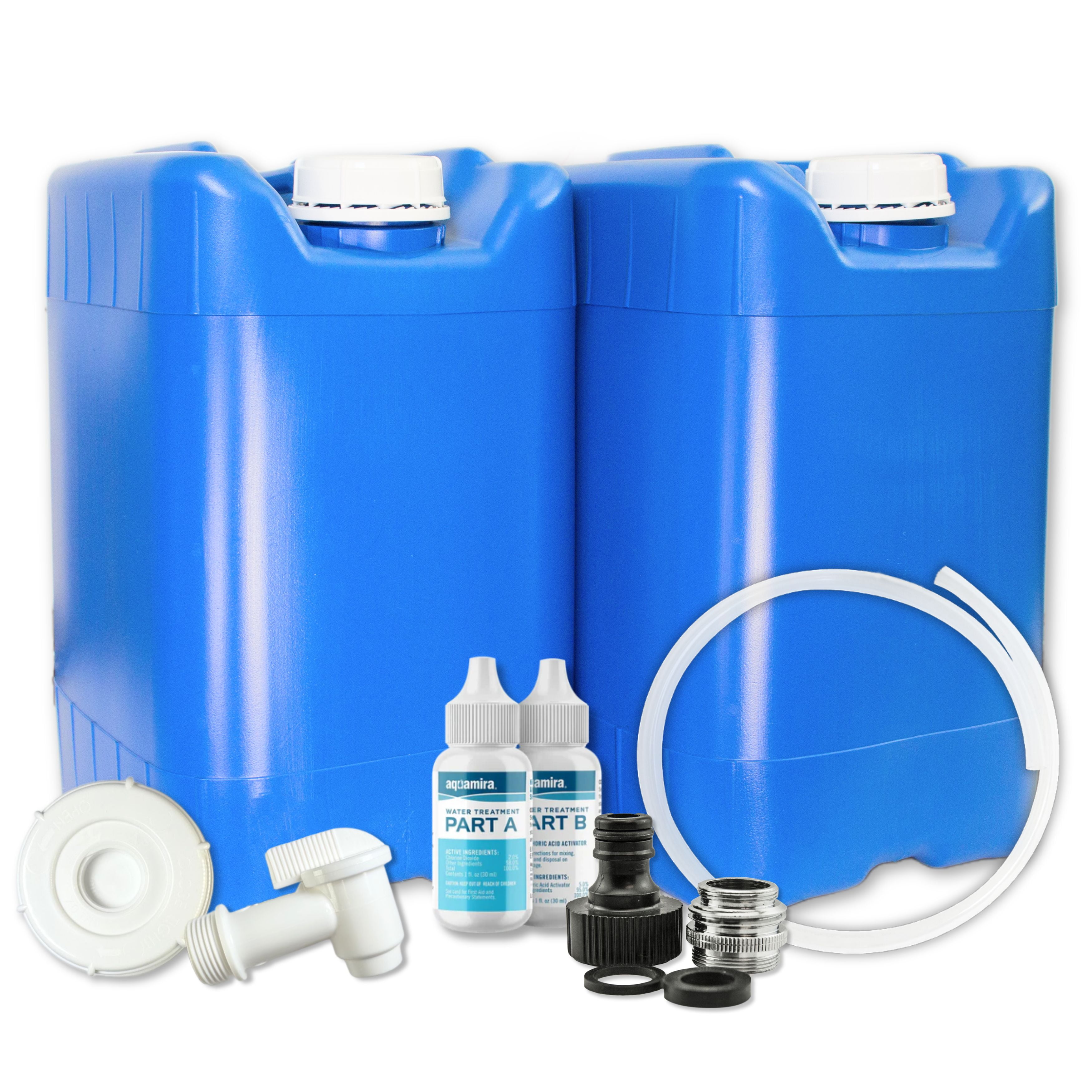 5-Gallon Stackable Water Containers with Spigot & Water Treatment ...