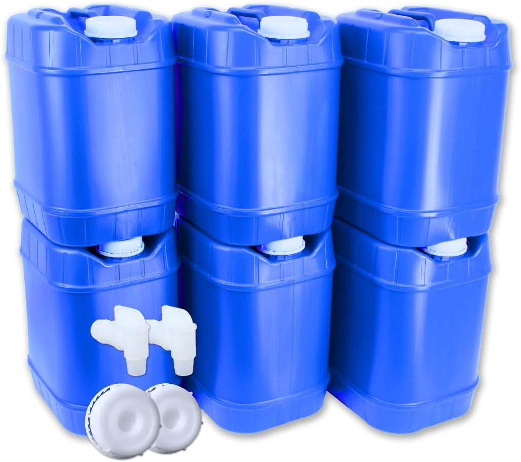 5-Gallon Stackable Water Storage Containers, 5 Gallons Each w/Lids ...