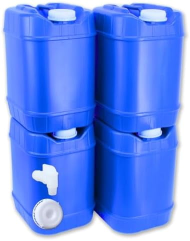 5-Gallon Stackable Water Storage Containers, 5 Gallons Each w/Lids ...