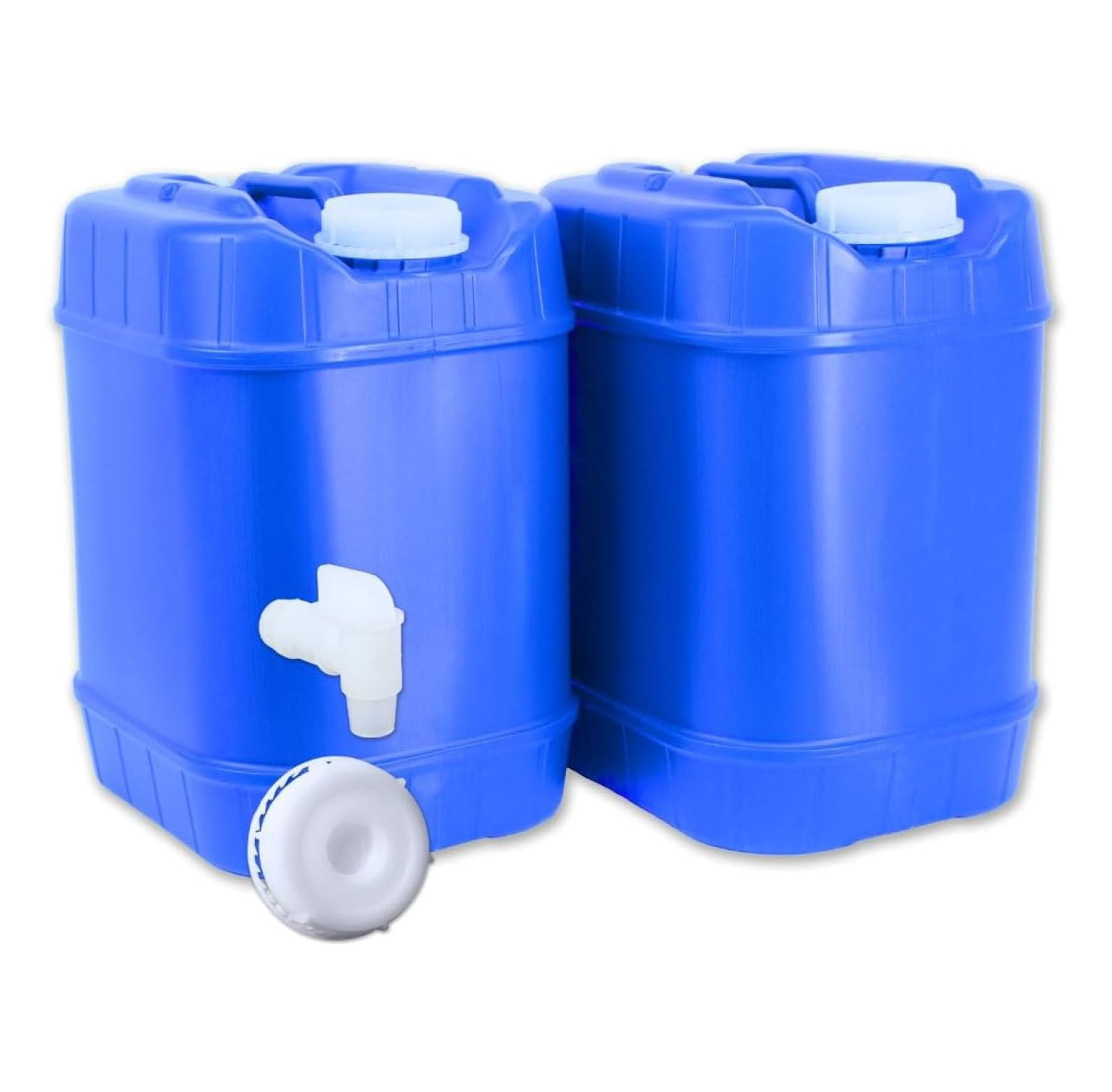 5-Gallon Stackable Water Storage Containers, 5 Gallons Each w/Lids ...