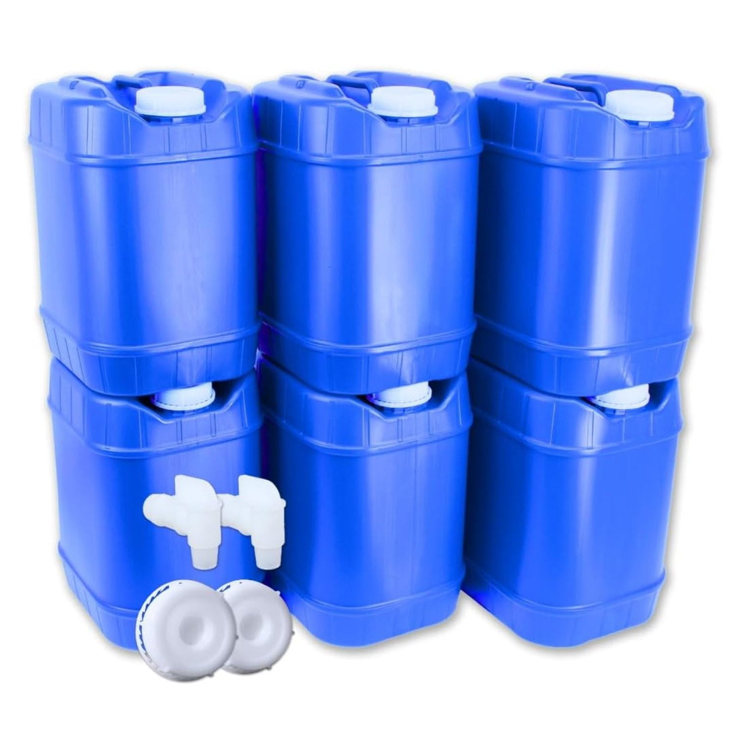 5-Gallon Stackable Water Storage Containers, 5 Gallons Each w/Lids ...