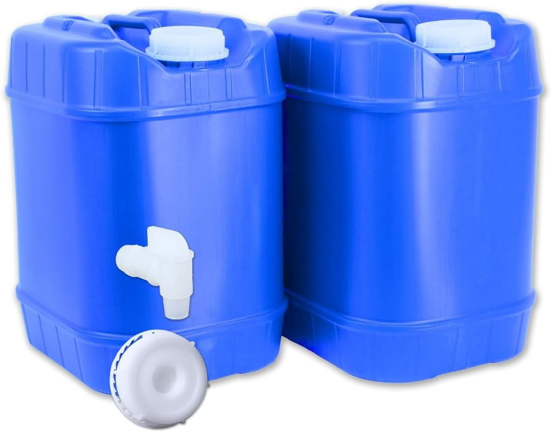 5-Gallon Stackable Water Storage Containers, 5 Gallons Each w/Lids ...