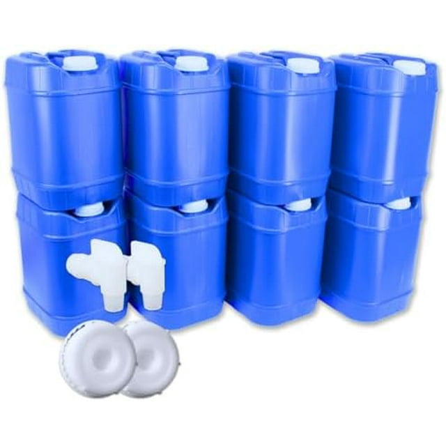 5-Gallon Stackable Water Storage Containers, 5 Gallons Each w/Lids ...
