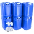 5-Gallon Stackable Water Storage Containers, 5 Gallons Each w/Lids ...