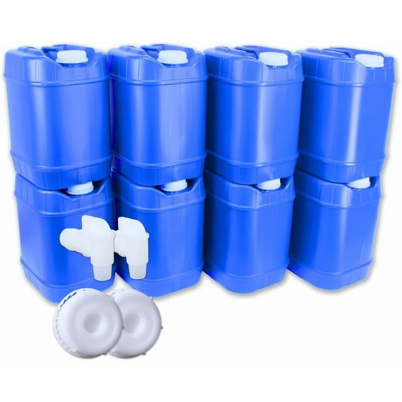 5-Gallon Stackable Water Storage Containers, 5 Gallons Each w/Lids ...