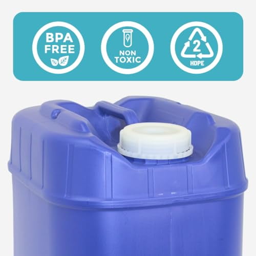 5-Gallon Stackable Water Storage Containers, 5 Gallons Each w/Lids ...