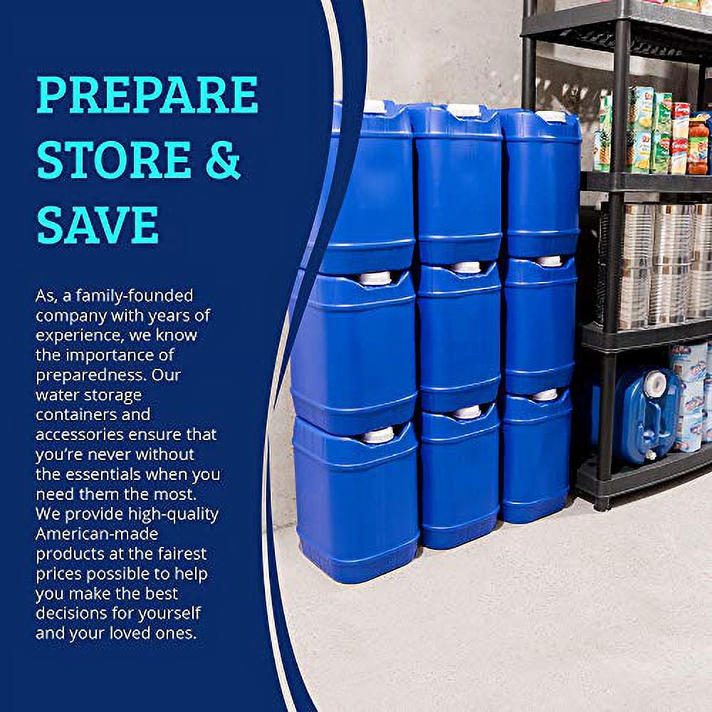 5-Gallon Stackable Water Storage Containers with Lids, Emergency Water ...
