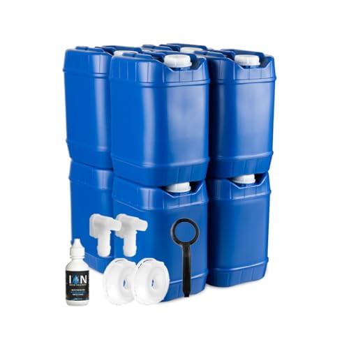 5-Gallon Stackable Water Storage Containers with Lids, Emergency Water ...