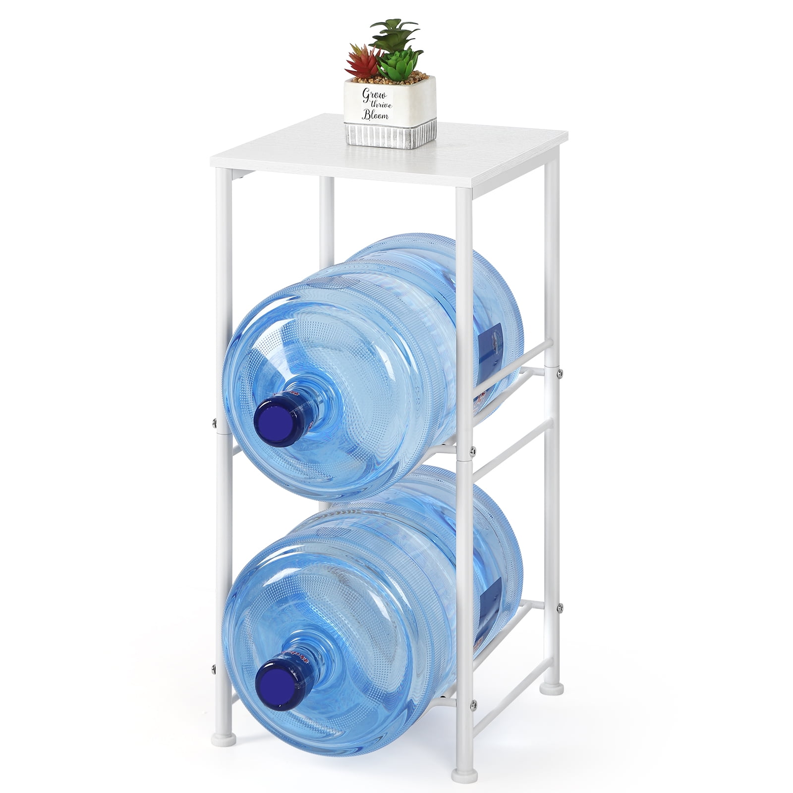 5 Gallon Water Bottle Crating, 2 Tier Water Bottle Holder with Storage ...