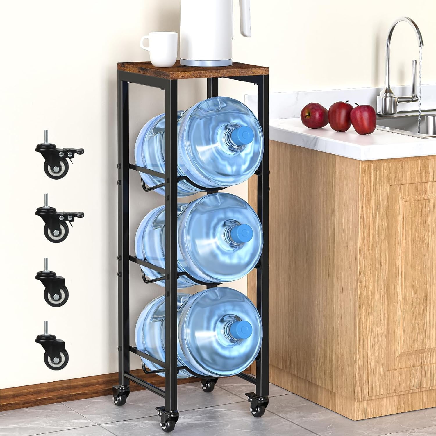5 Gallon Water Bottle Holder, 3-Tier Water Jug Rack,Water Jug Stand ...