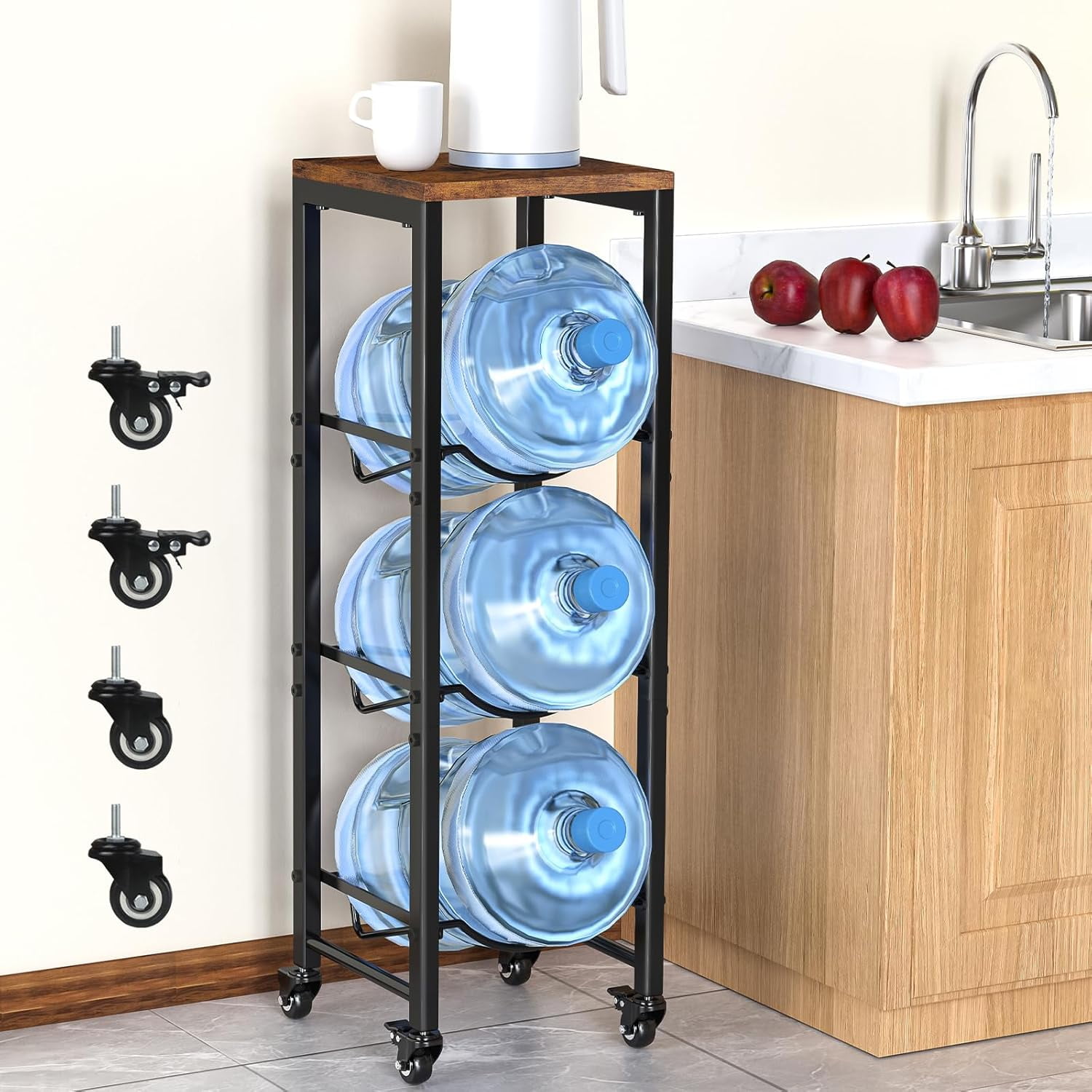 5 Gallon Water Bottle Holder, 3-Tier Water Jug Rack,Water Jug Stand ...