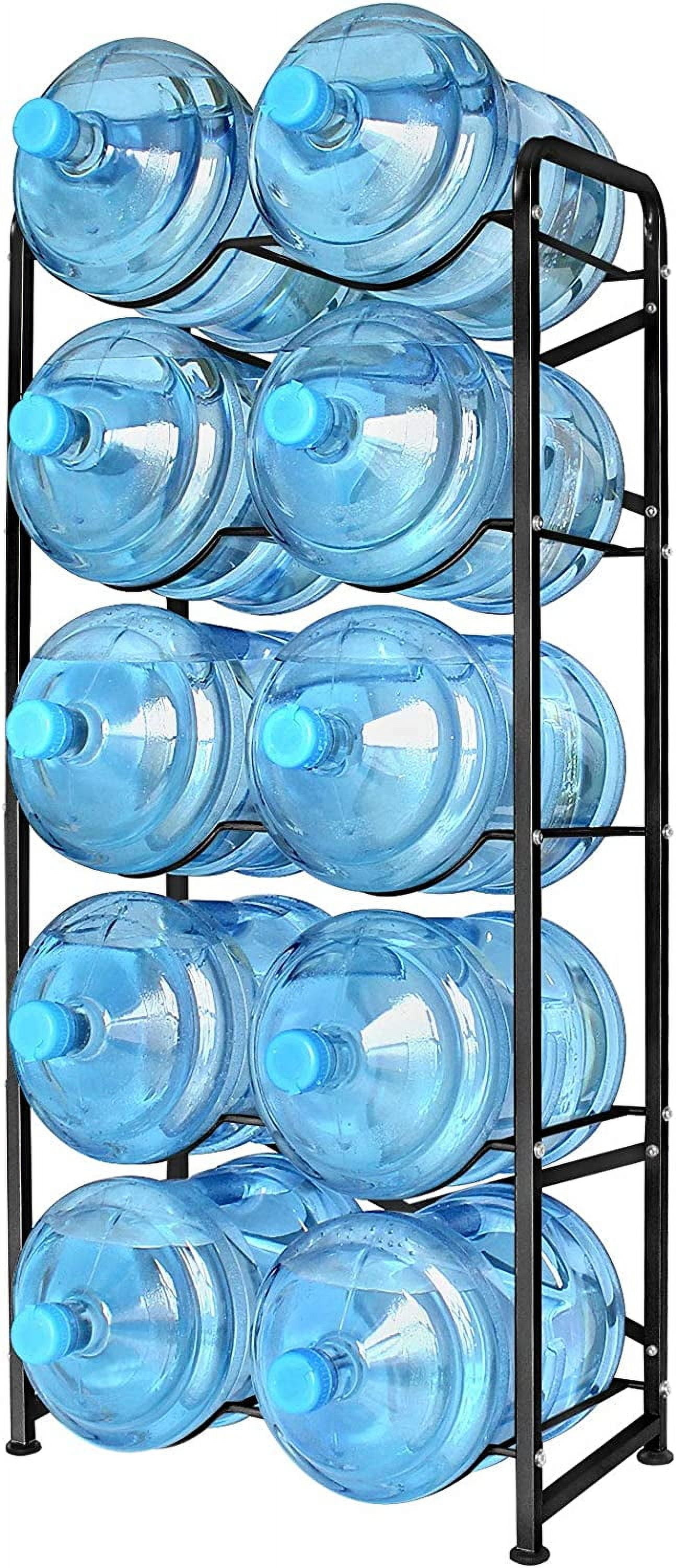 5 Gallon Water Bottle Holder for 10 Bottles, 5 Tiers Heavy-Duty Water ...