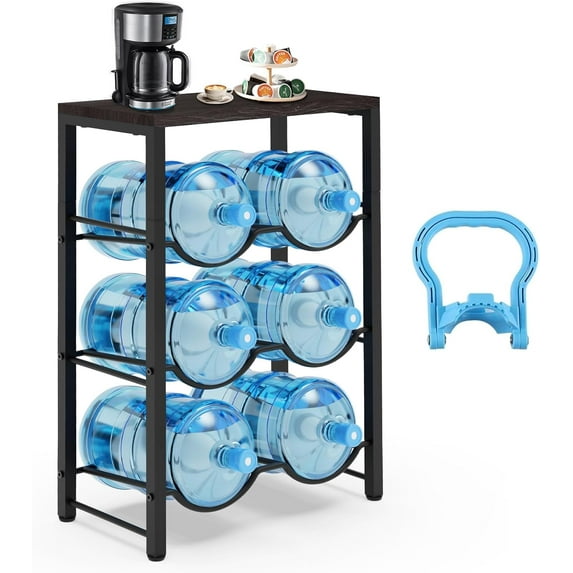 5 Gallon Water Bottle Holder for 6 Bottles, 3 Tiers Heavy-Duty Water ...