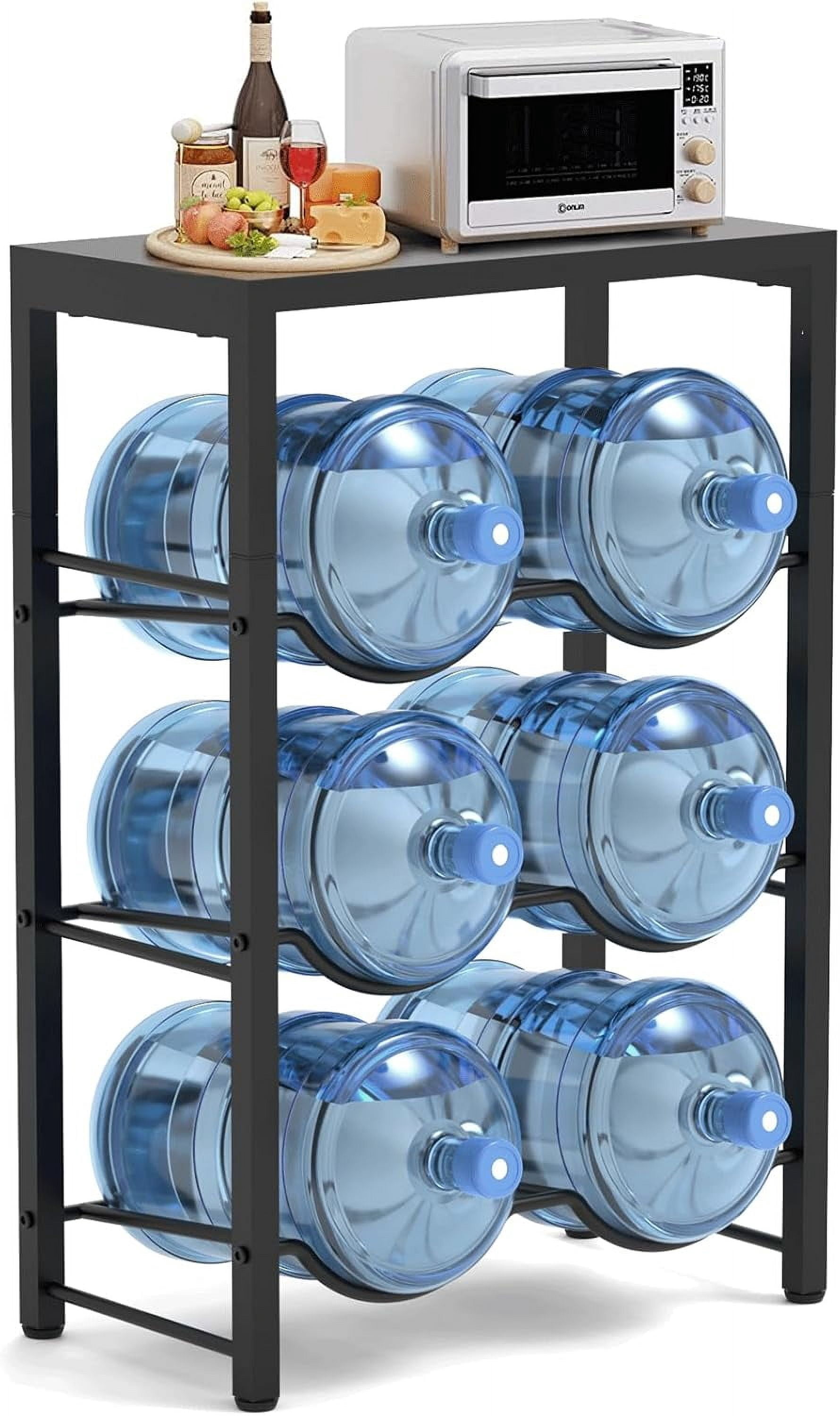 5 Gallon Water Bottle Holder for 6 Bottles, 3 Tiers Heavy-Duty Water ...