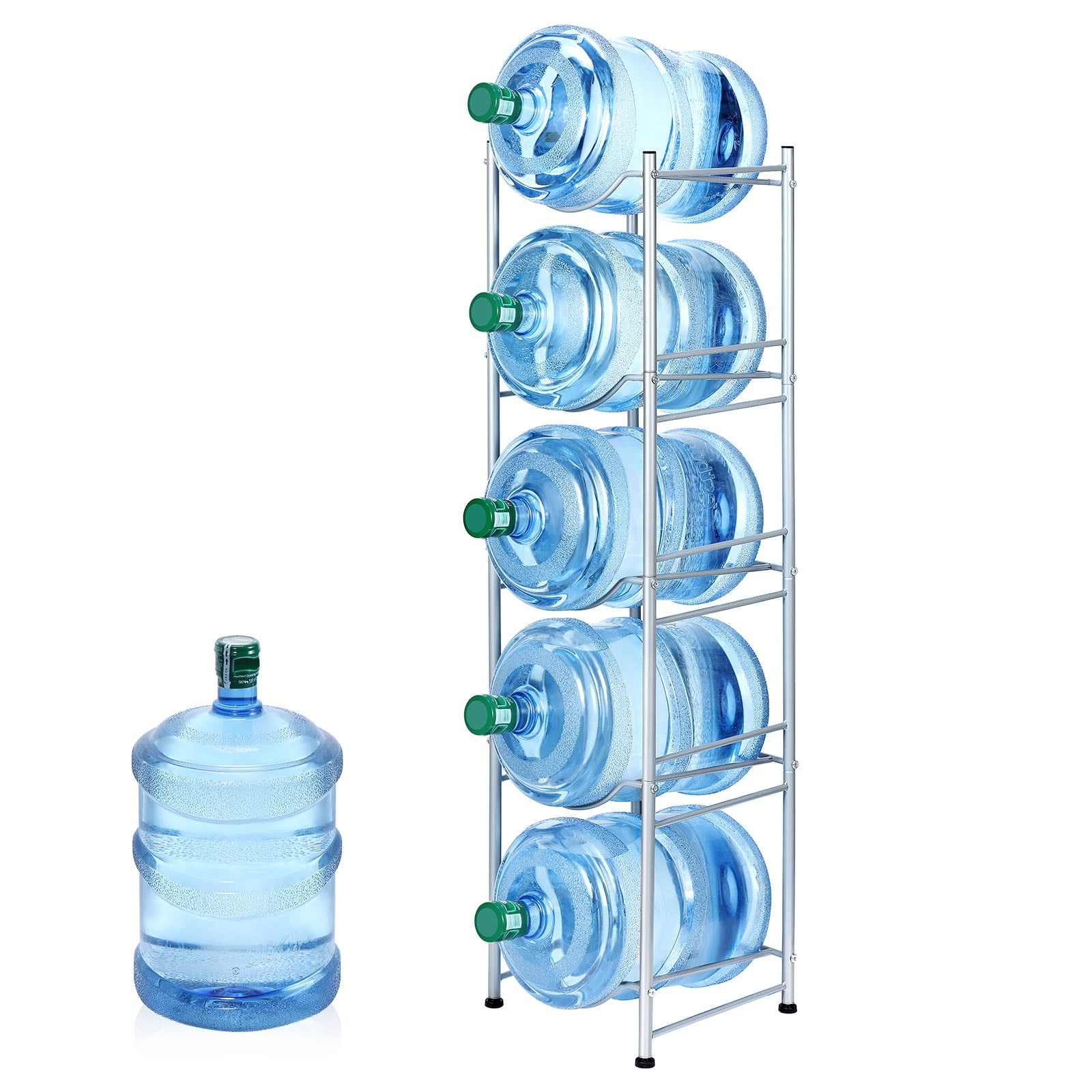 5 Gallon Water Bottle Jug Rack 5 Tier Heavy Duty Water Bottle Storage ...
