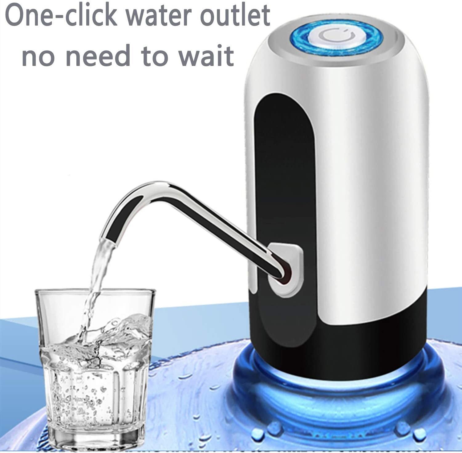 5 Gallon Water Bottle Pump, USB Charging Automatic Water Dispenser ...