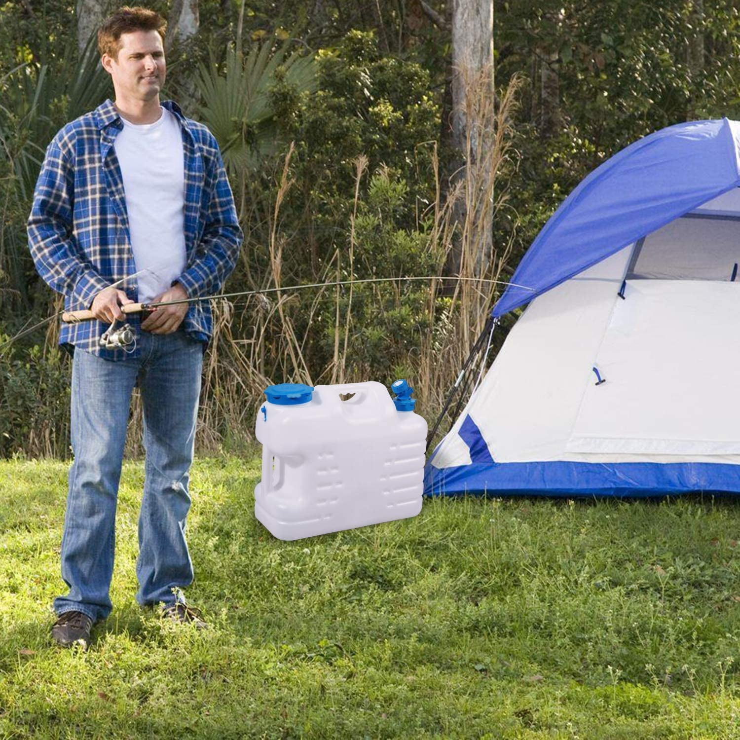 5 Gallon Water Container with Spigot, Portable Jug for Camping, Hiking ...