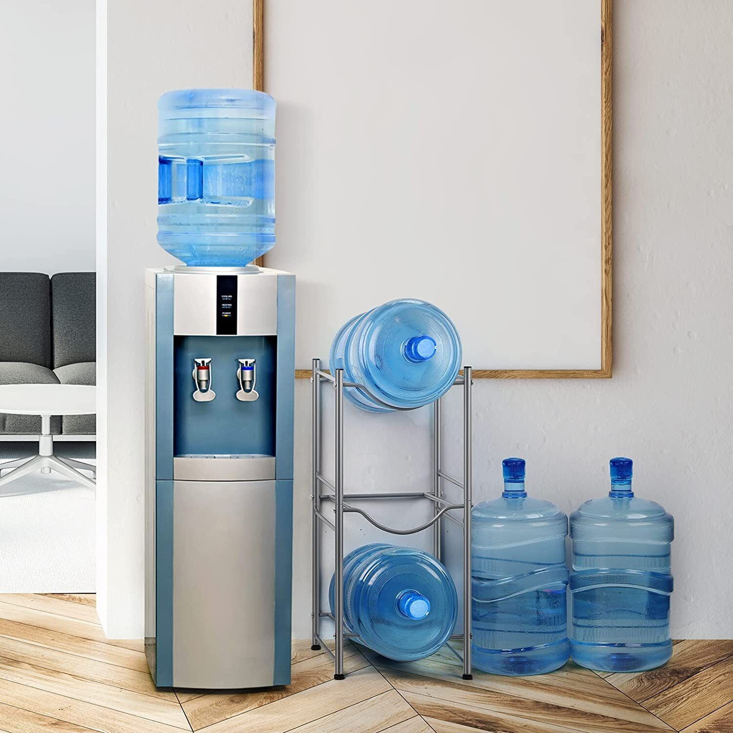 5 Gallon Water Cooler Jug Rack 3 Tier Water Bottle Holder Storage Rack ...