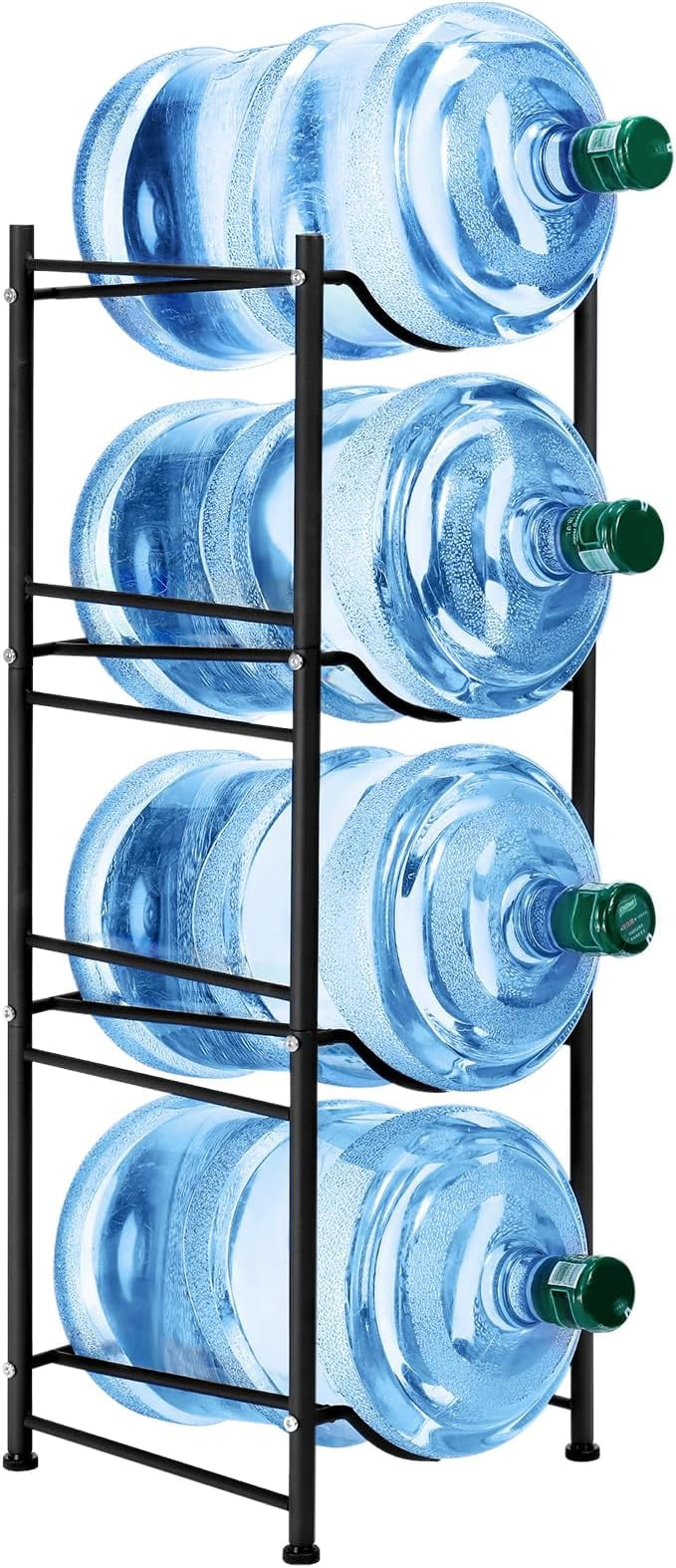 5 Gallon Water Cooler Jug Rack, 4 Tier Detachable Water Bottle Storage ...