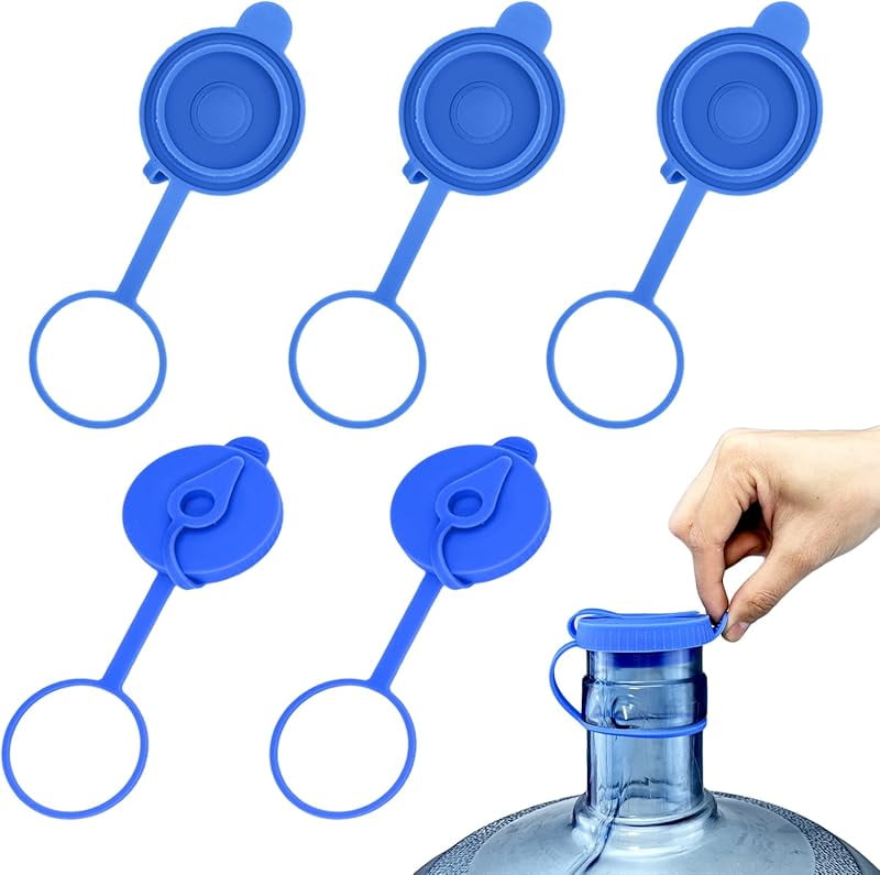 5 Gallon Water Jug Cap, 5PCS Silicone Reusable Leak and Spill Resistant ...