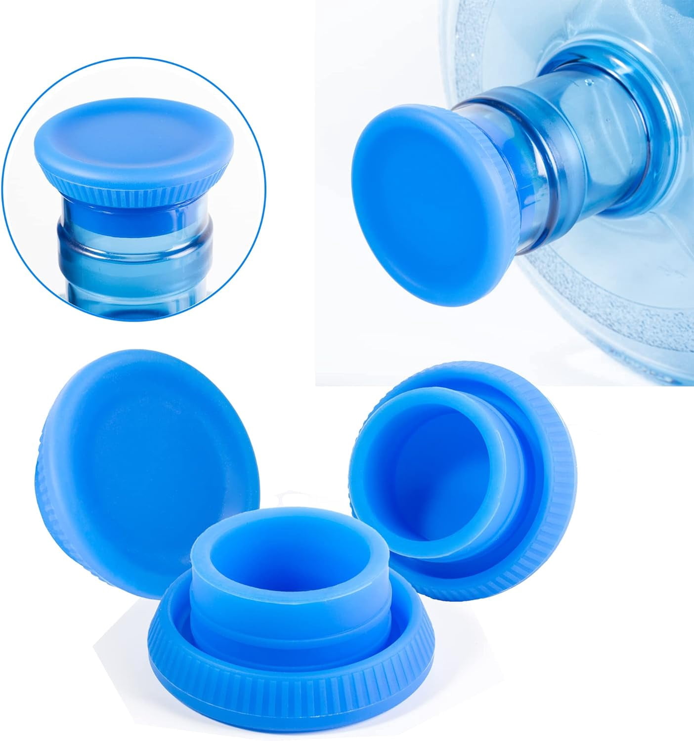 5 Gallon Water Jug Cap Silicone - Reusable Water Bottle Caps for 55mm ...