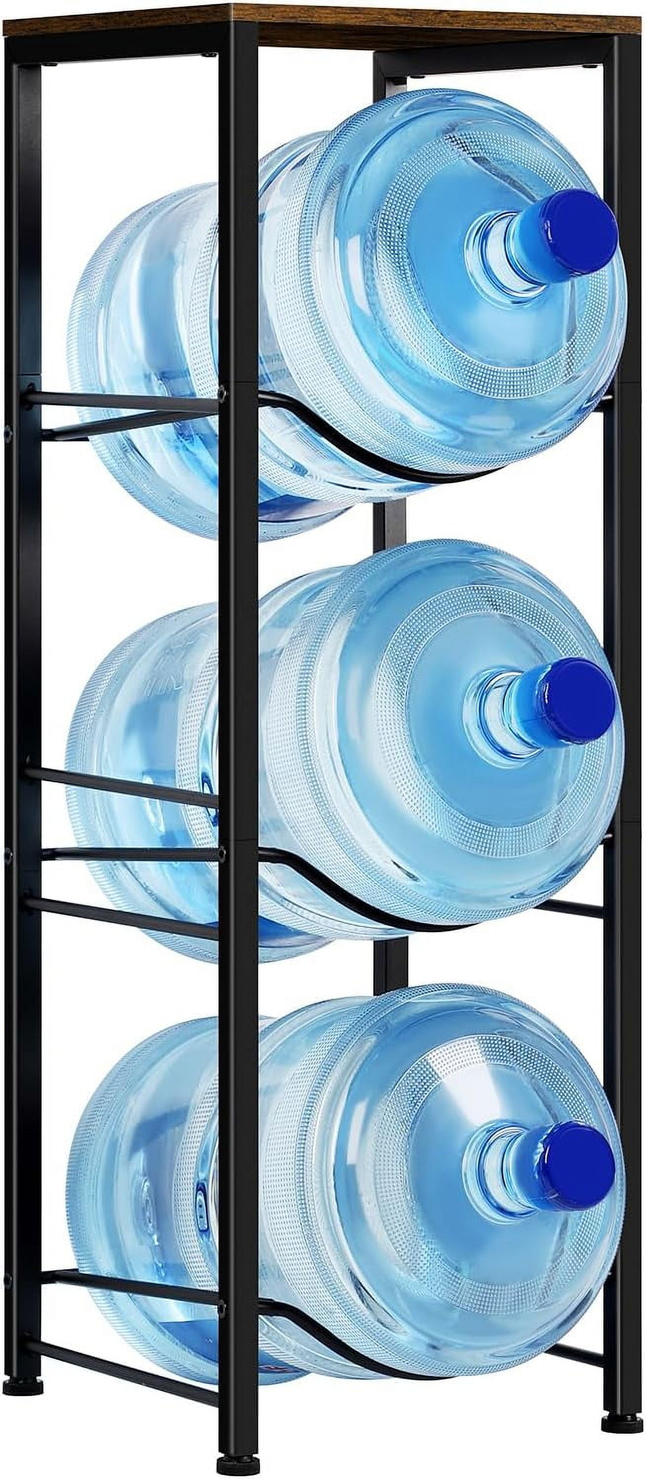 5 Gallon Water Jug Holder, 3 Tier Water Bottle Holder with Storage ...