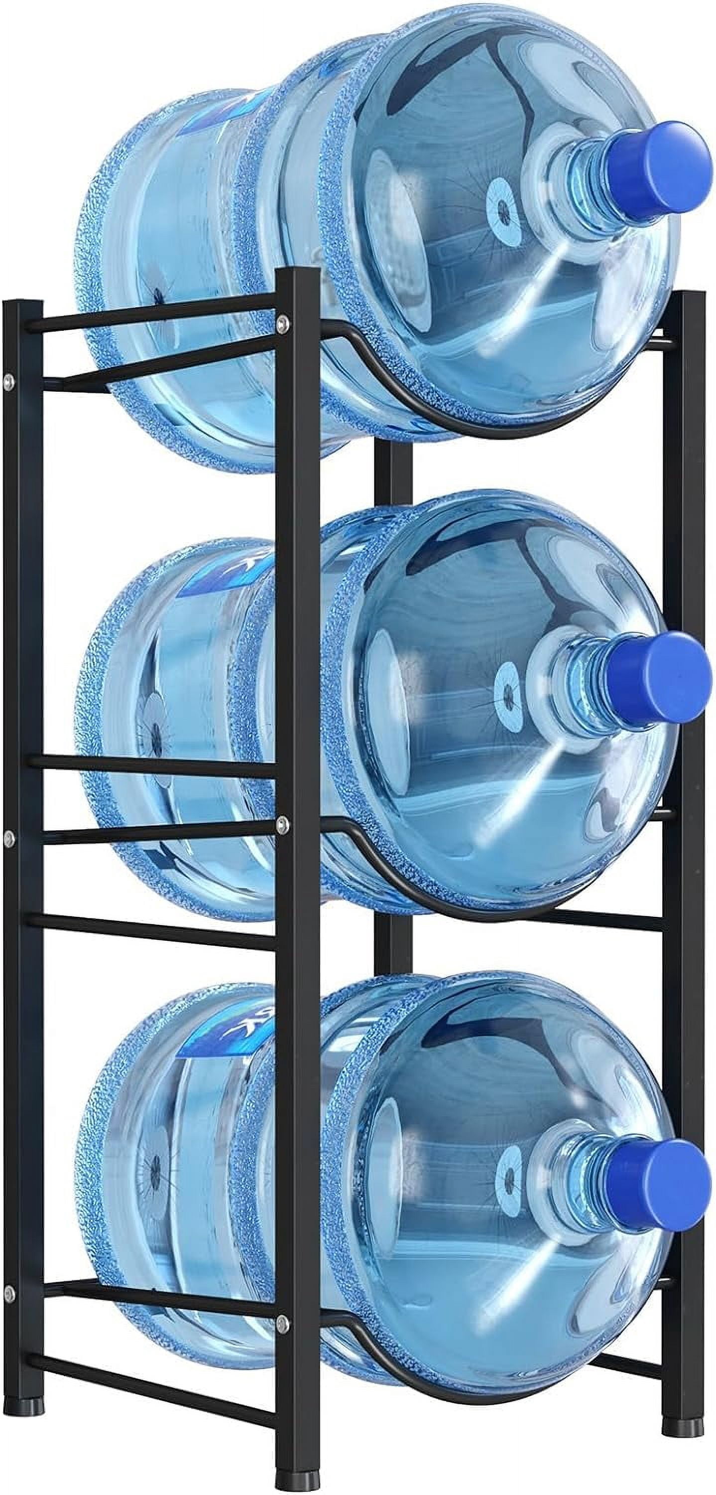 5 Gallon Water Jug Holder, 3 Tier Water Bottle Stand, 3 Slots Heavy ...