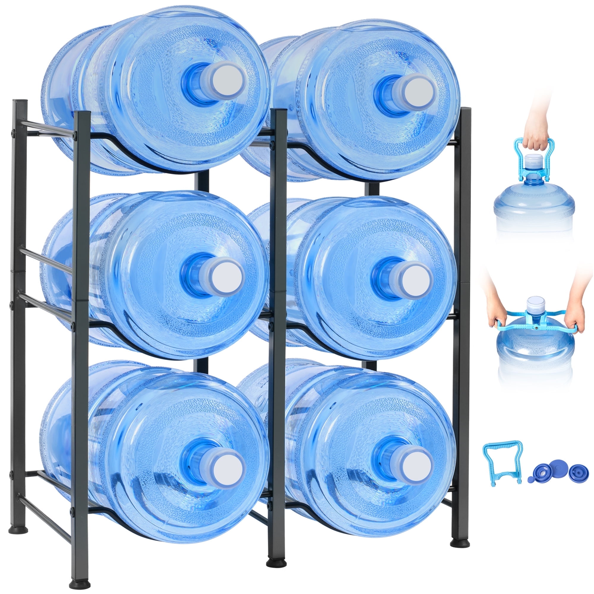 5 Gallon Water Jug Holder, 3 Tier Water Jug Rack, Water Jug Stand for 5 ...