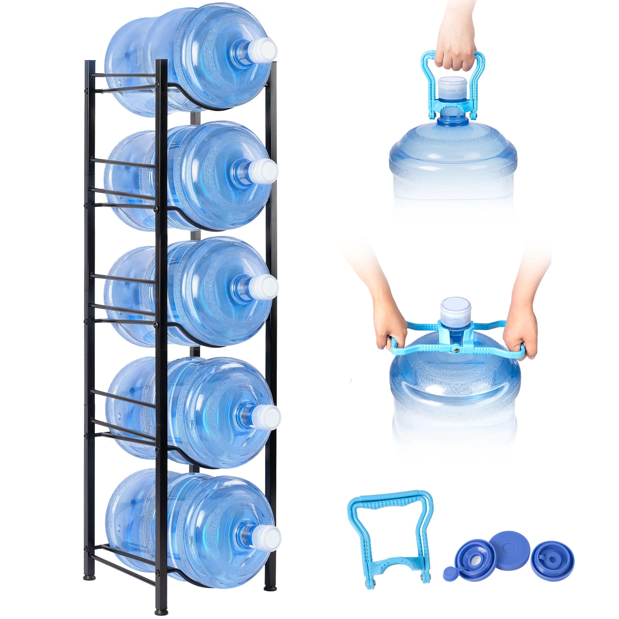 5 Gallon Water Jug Holder, 5-Tier Heavy Duty Water Jug Rack for Water ...