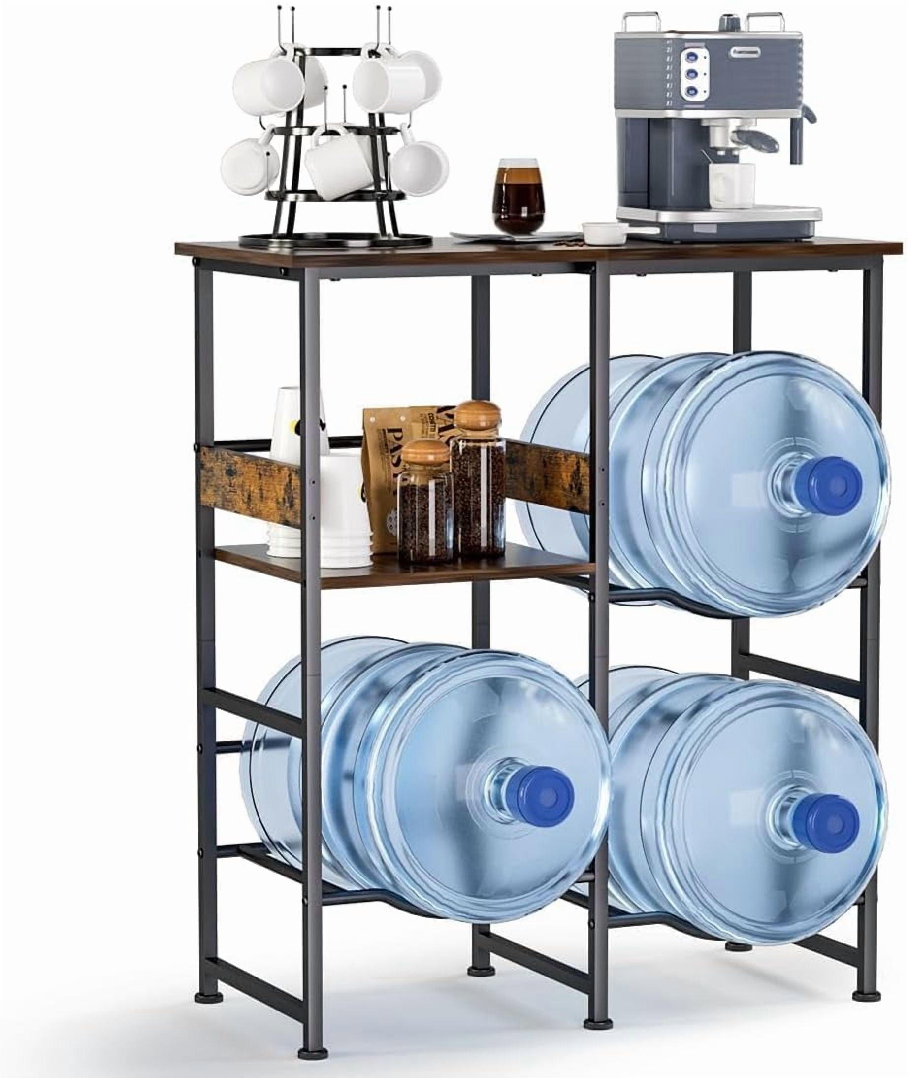 5 Gallon Water Jug Holder, Heavy-Duty Water Bottle Rack with Wooden ...