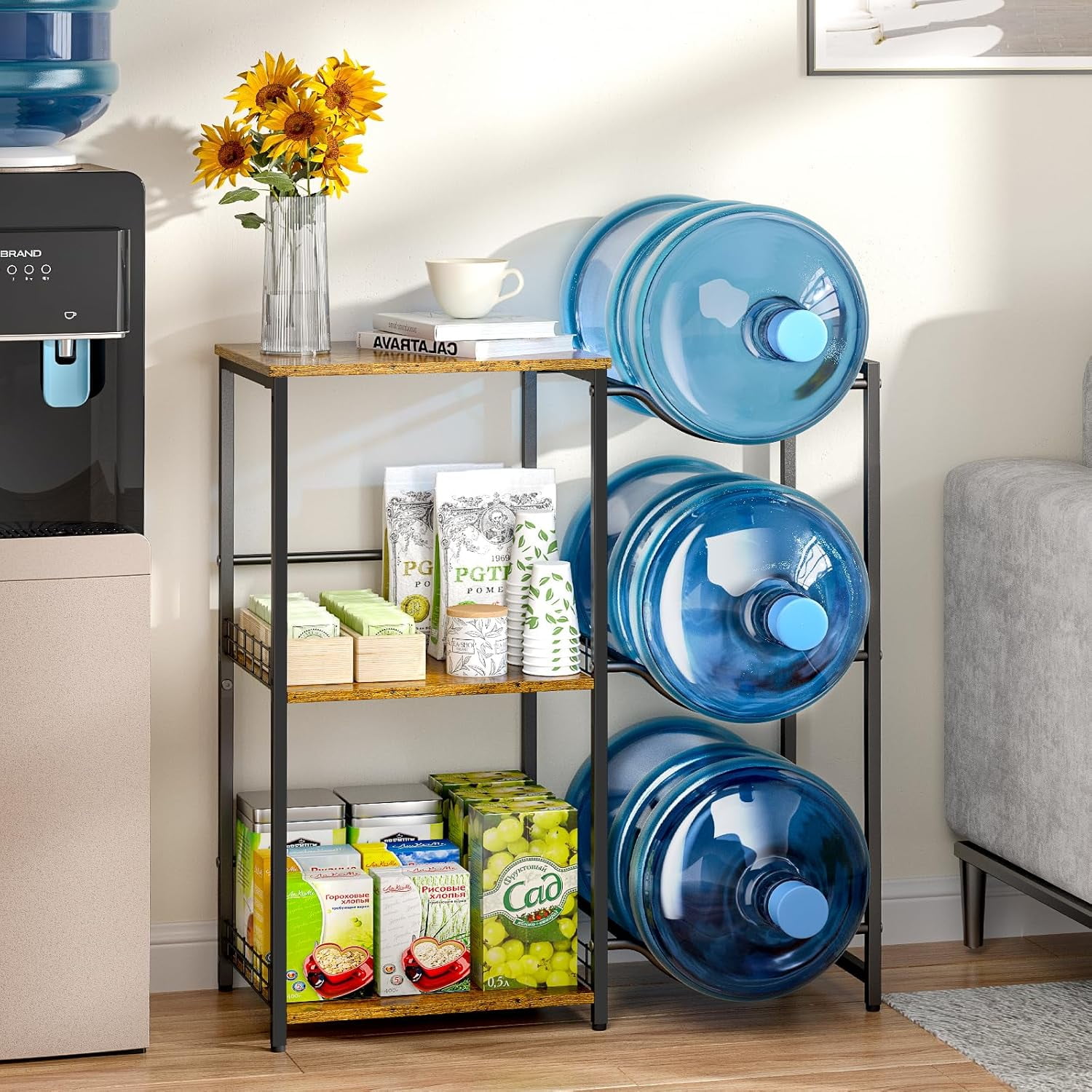 5 Gallon Water Jug Holder, Heavy Duty Water Jug Stand with 3 layers ...