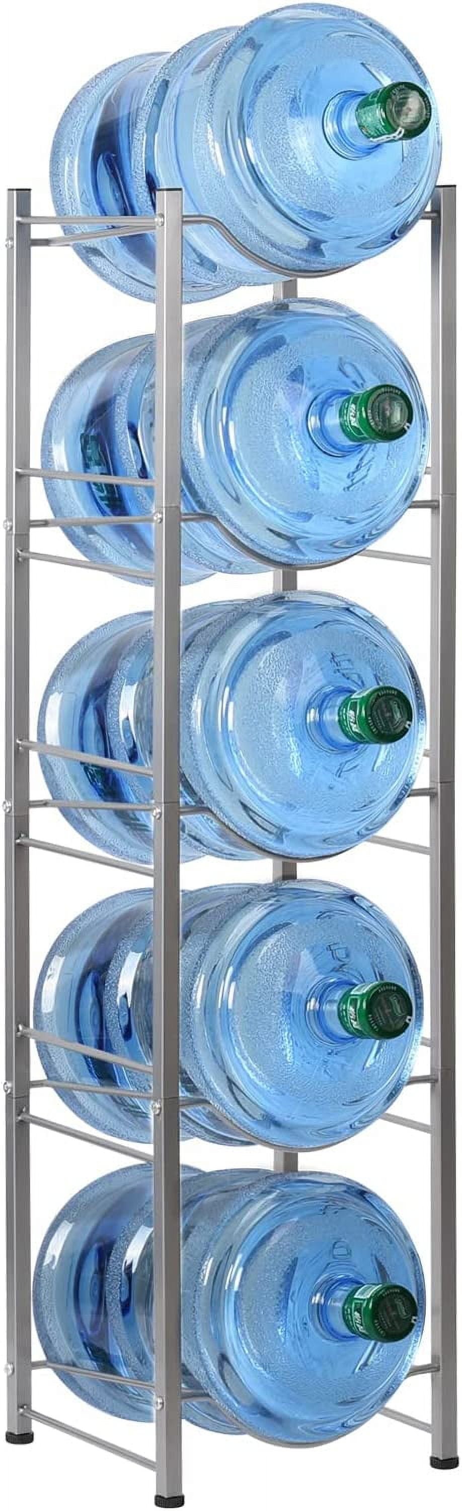 5 Gallon Water Jug Holder, Tiers Silver Heavy Duty Rack Freestanding ...