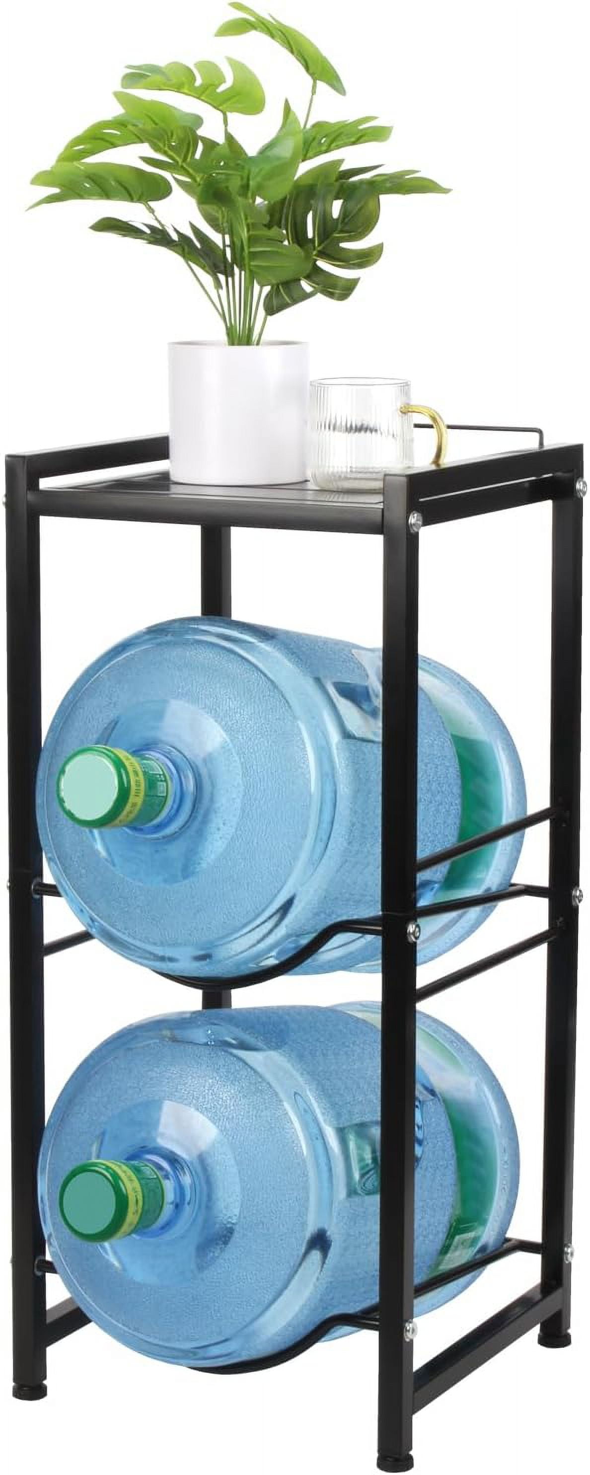 5 Gallon Water Jug Holder with Top Storage Shelve, 3 Tier Detachable ...