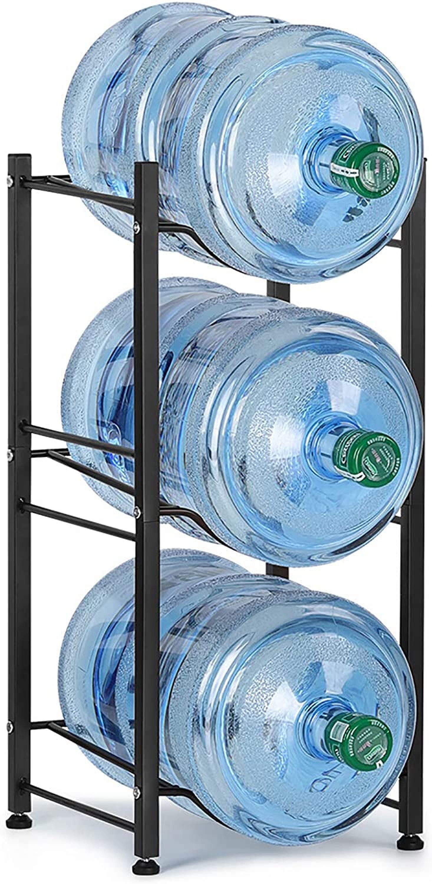 5 Gallon Water Jug Holder Water Bottle Storage Rack, 3 Tiers, Black ...