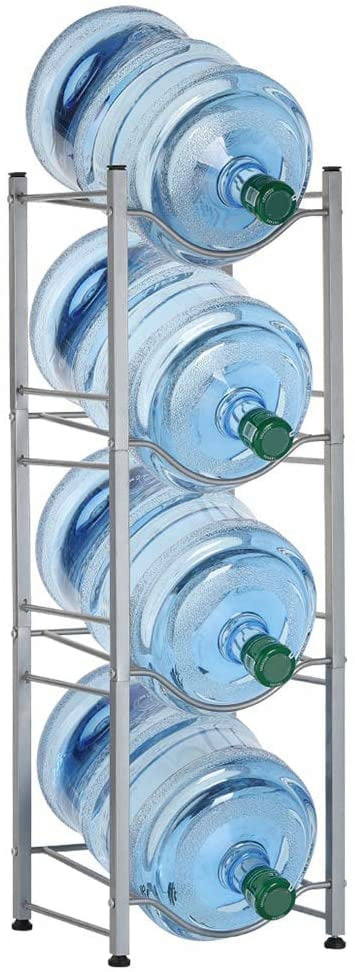5 Gallon Water Jug Holder Water Bottle Storage Rack, 4 Tiers, Silver ...