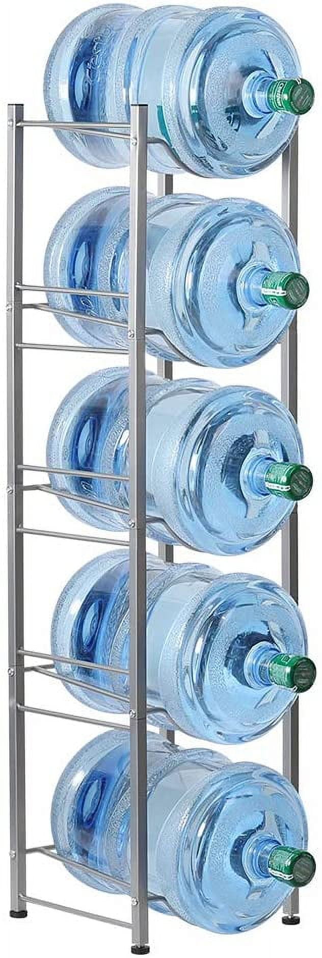 5 Gallon Water Jug Holder Water Bottle Storage Rack, 5 Tiers, Silver ...