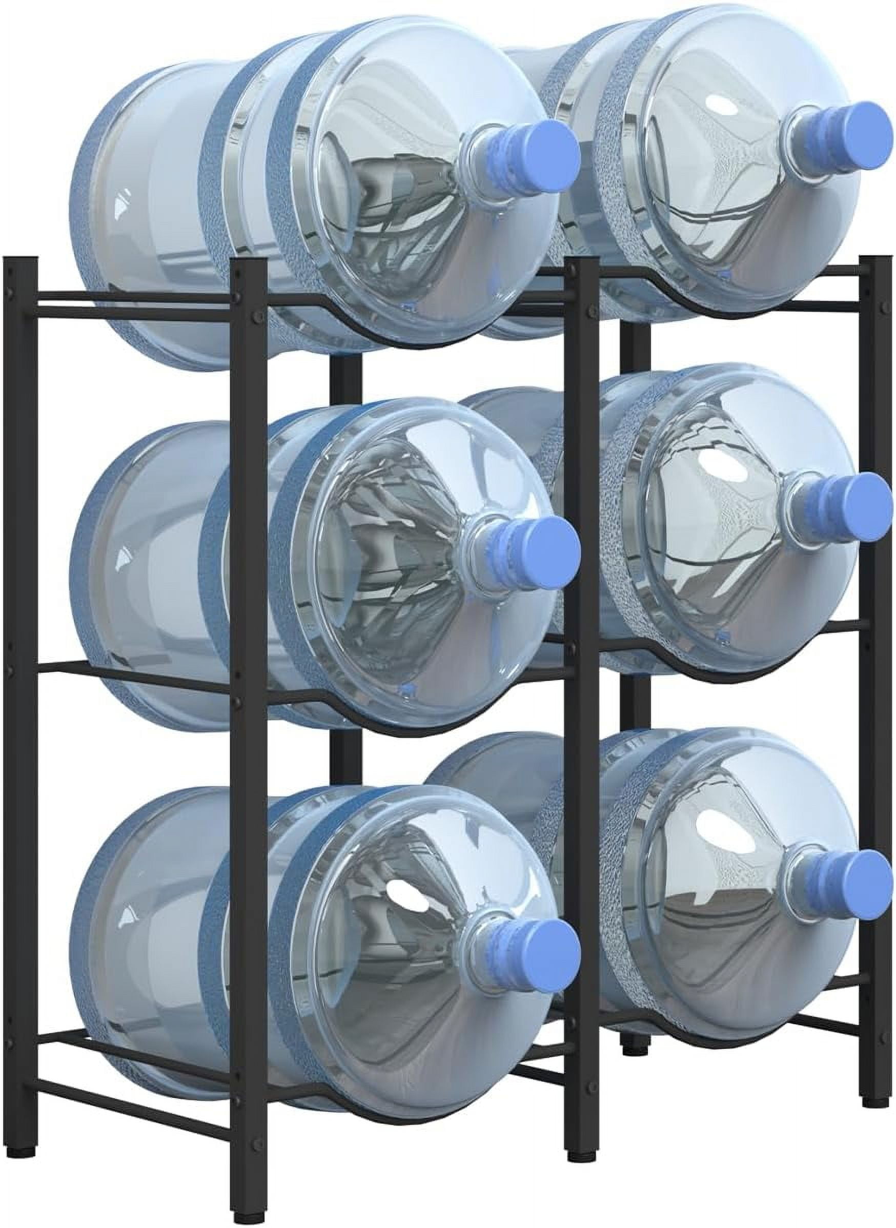 5 Gallon Water Jug Rack, Detachable Water Bottle Holder for 6 Bottles ...