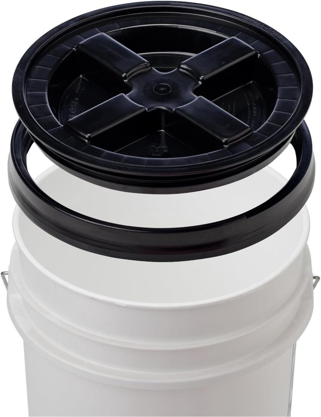 5 Gallon White Bucket & FMLP Seal Lid - Food Grade Plastic Pail & FMLP2 ...