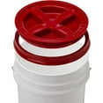5 Gallon White Bucket & Gamma Seal Lid - Food Grade Plastic Pail & Gamma2 Screw Seal Tight Lid ...